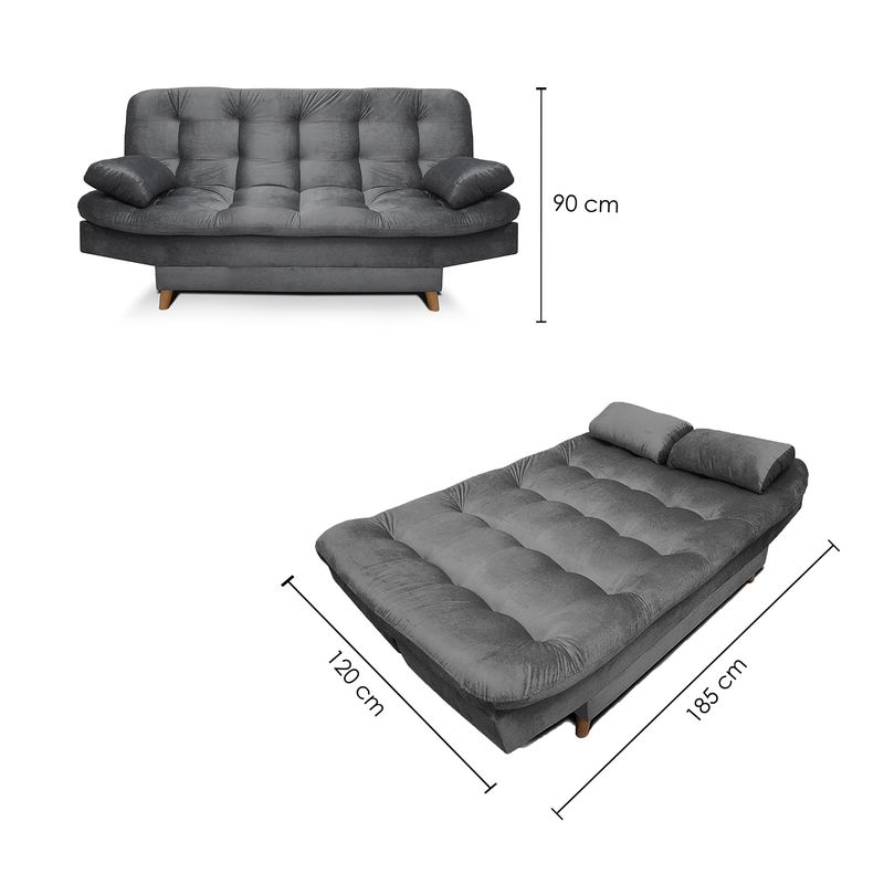 Sofa Cama Yolo en gris - Agaval