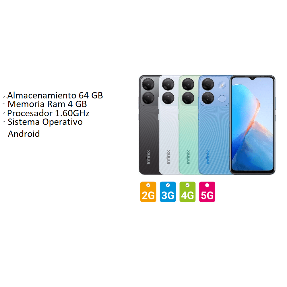 Celular Infinix Smart 7 HD 64GB 2 Ram Azul - Agaval