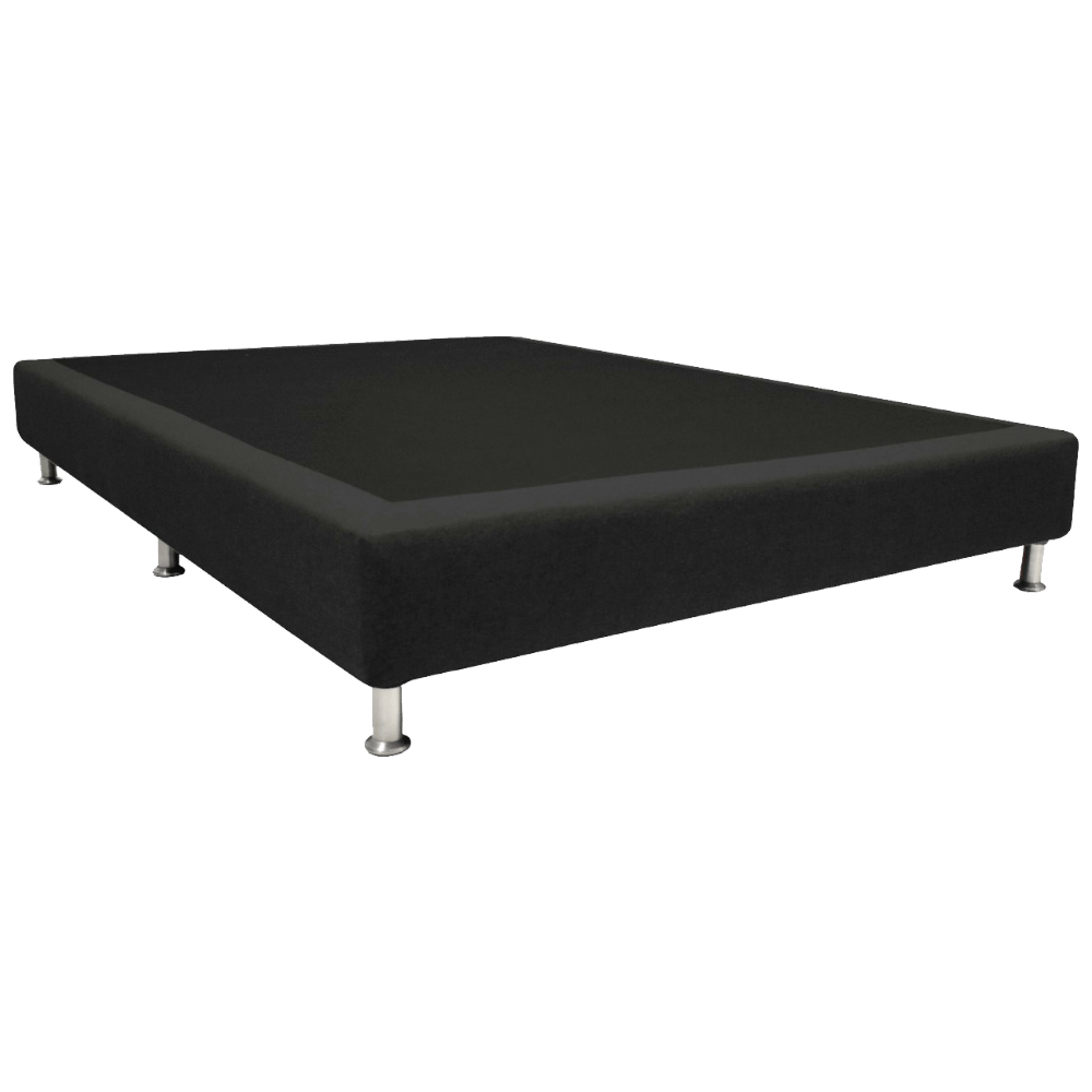 Base Cama Sencilla Woody, Negro, con Tendido de Tablas - Agaval