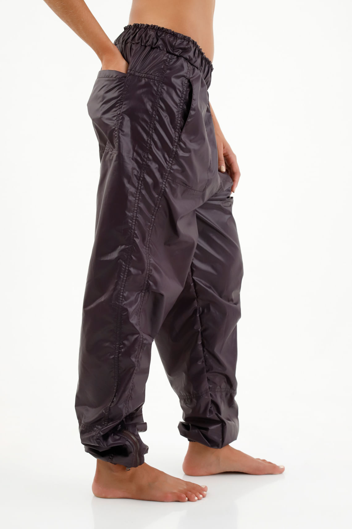 Pantalón morado con pretina enresortada para mujer - Agaval