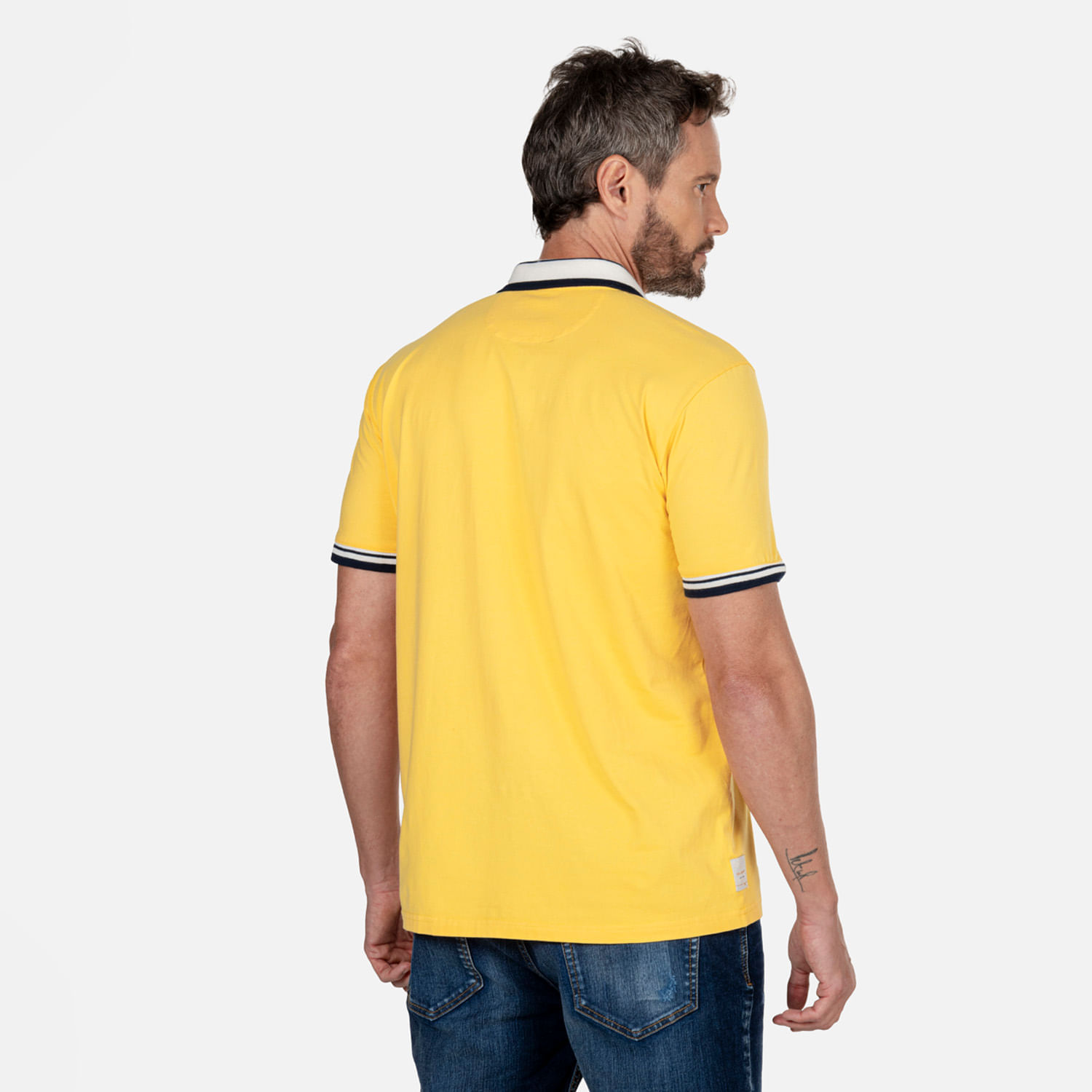 Polo Manga Corta Color Amarillo Atardecer Para Hombre - Agaval