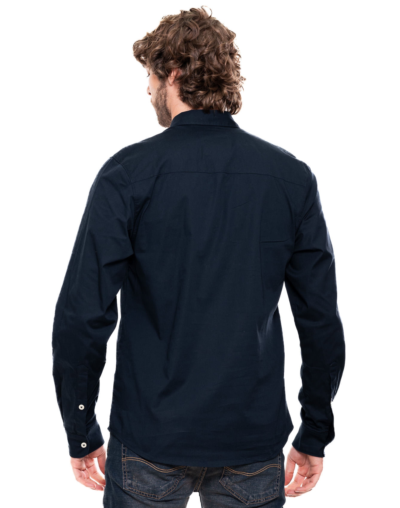 Camisa Manga Larga Unicolor Logo - Agaval