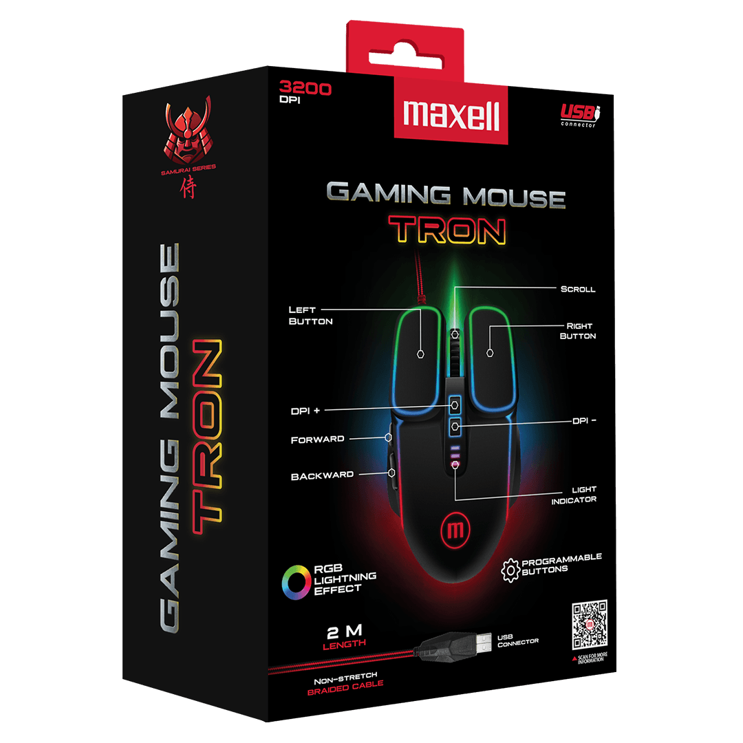 MAXELL MOUSE GAMING TRON CA-MOWR 7200 DPI - Agaval