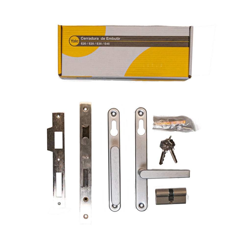Cerradura incrustar con manija cromada Yale E35E - Agaval