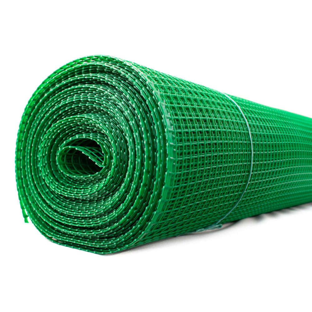 Rollo malla plástica 12 x 12mm 1mt x 30mt verde - Agaval
