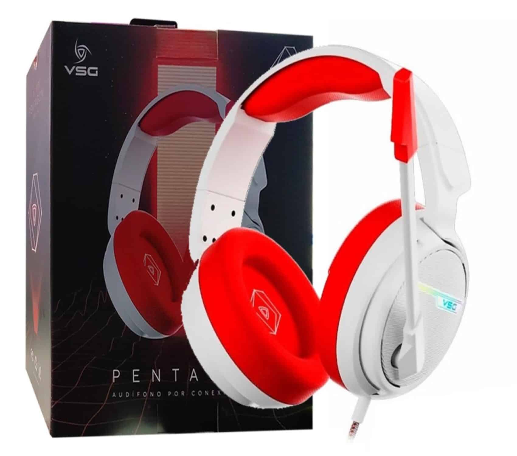 Audífono VSG VG-HP550 Pentagon USB rojo - Agaval