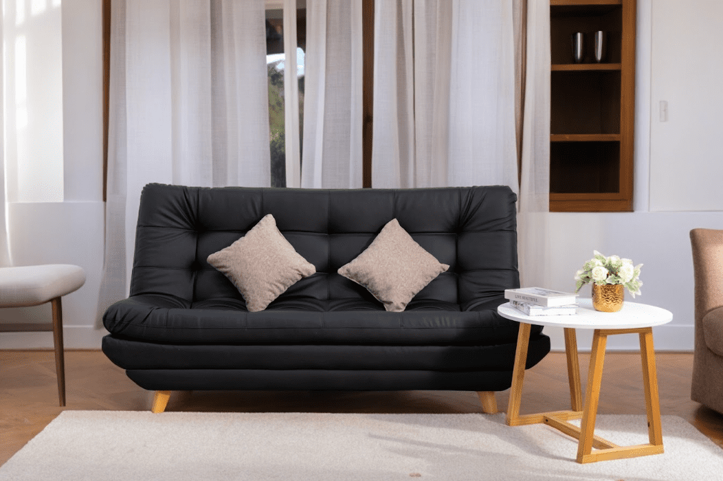 Sofá Cama E-madera Negro Sintético Maison - Agaval