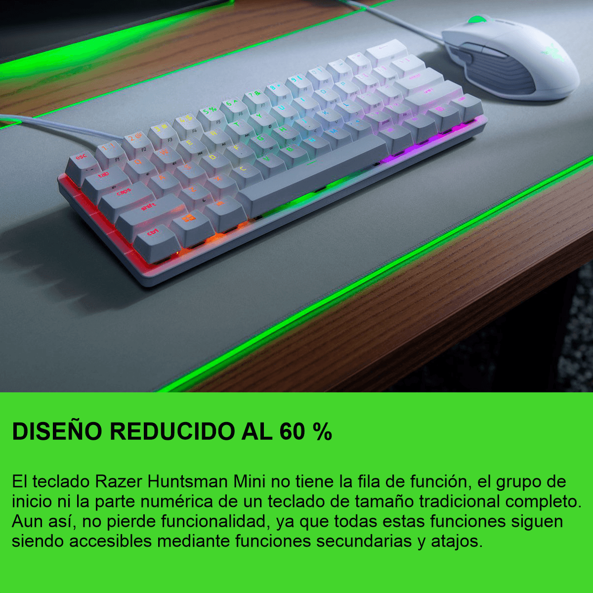 Razer Huntsman Mini Teclado Gamer 60 Chroma RGB ING Wht - Agaval