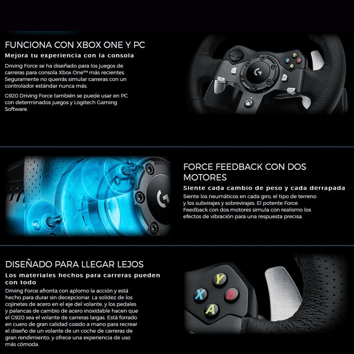 Timón de Carreras Logitech G920 + Palanca Cambios Shifter - Agaval
