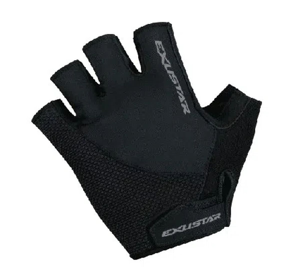 Guantes Ciclismo Exustar DC Velcro Negro - Agaval