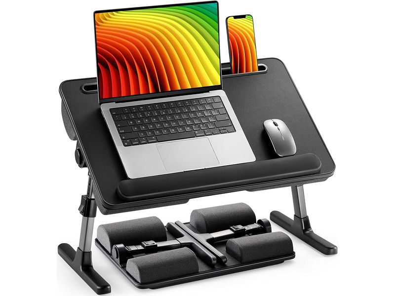 HUANUO Laptop Bed Desk Computer Lap Tray for Couch Sofa Floor Foldable Table with Height Adjustment 35 Adjustable Tilt Angle for Working Eating Agaval