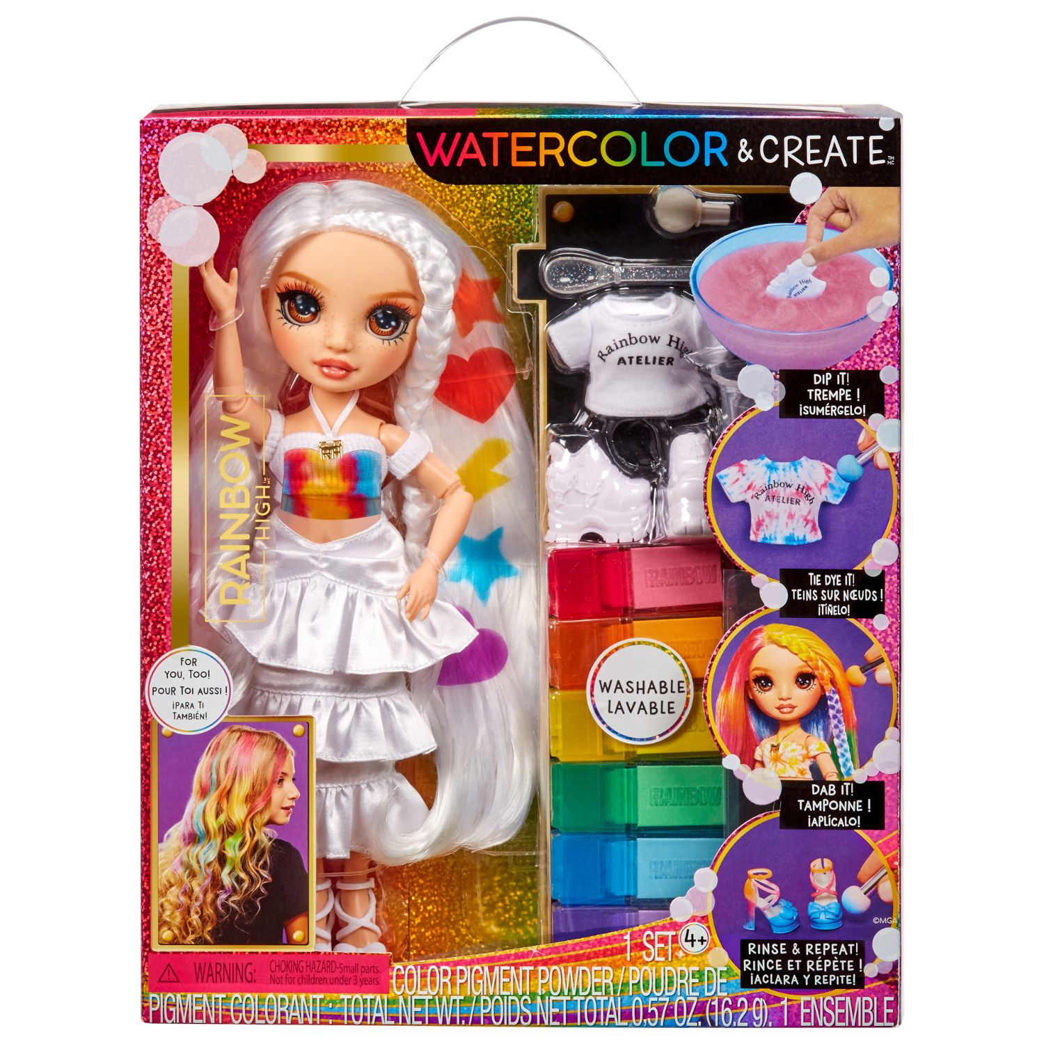 Muñeca Rainbow High Watercolor Crea y Diseña con Acuarelas Ojos Color ...