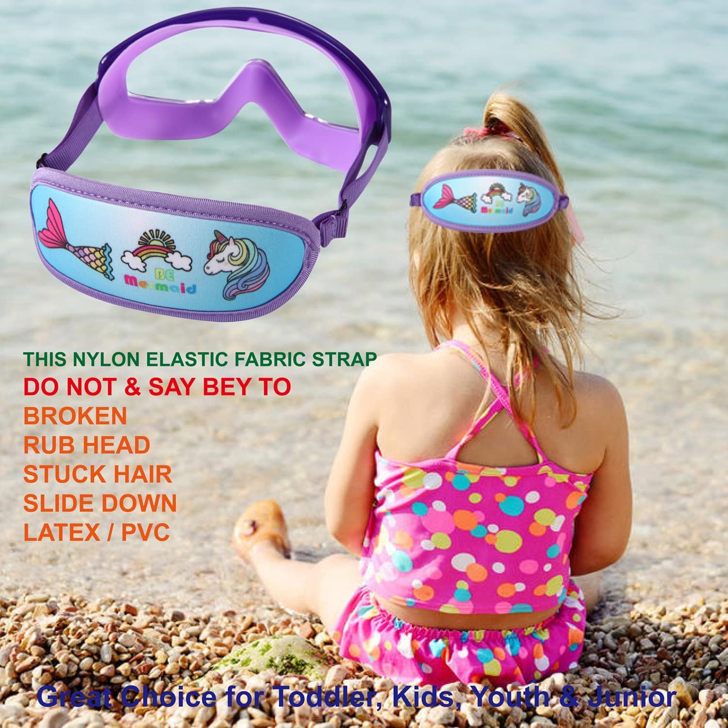 Kids Goggles Swimming 4-7,Kids Goggles Fabric Strap,Wide View Swimming ...