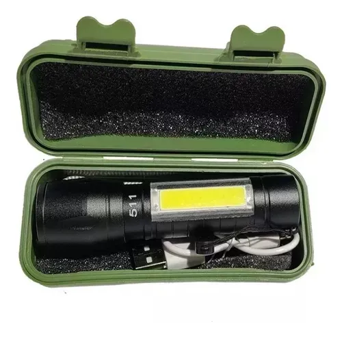 2 Linternas Tacticas Led Recargable X Usb Zoom Aluminio X2 - Agaval