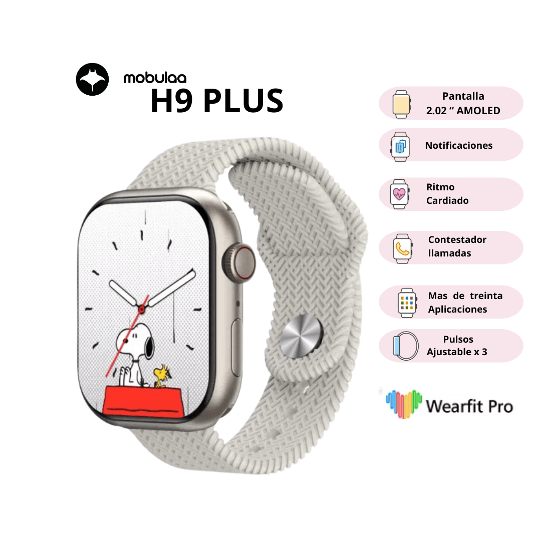 Reloj inteligente Smartwatch H9 PLUS Pantalla 2.02 AMOLED Blanco - Agaval