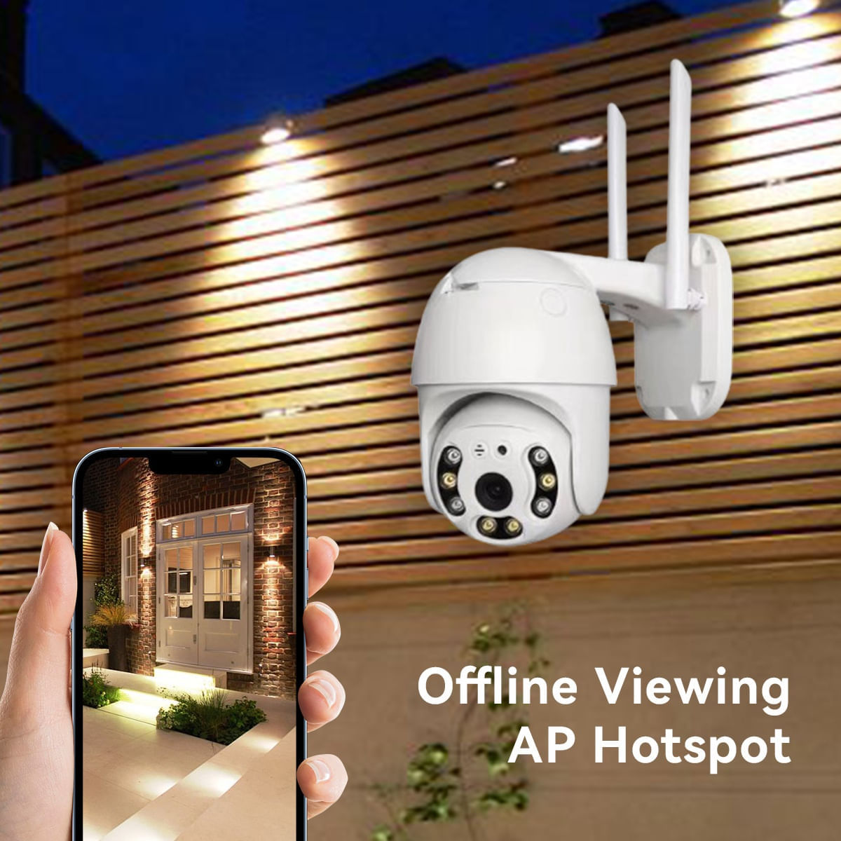 Camara De Seguridad Tipo Domo 2 Antenas Wifi Para Exterior Blanca - Agaval Camara De Seguridad Tipo Domo 2 Antenas Wifi Para Exterior Blanca - Agaval