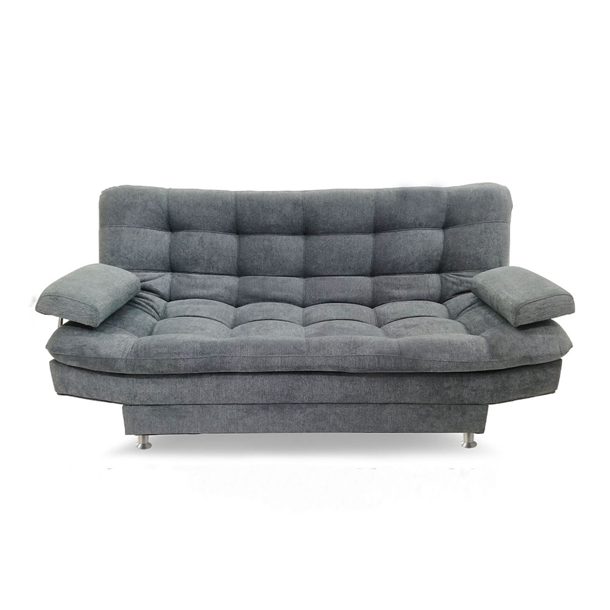 SOFA CAMA MOLTOCHIC CON BRAZOS LINO GRIS OSCURO - Agaval