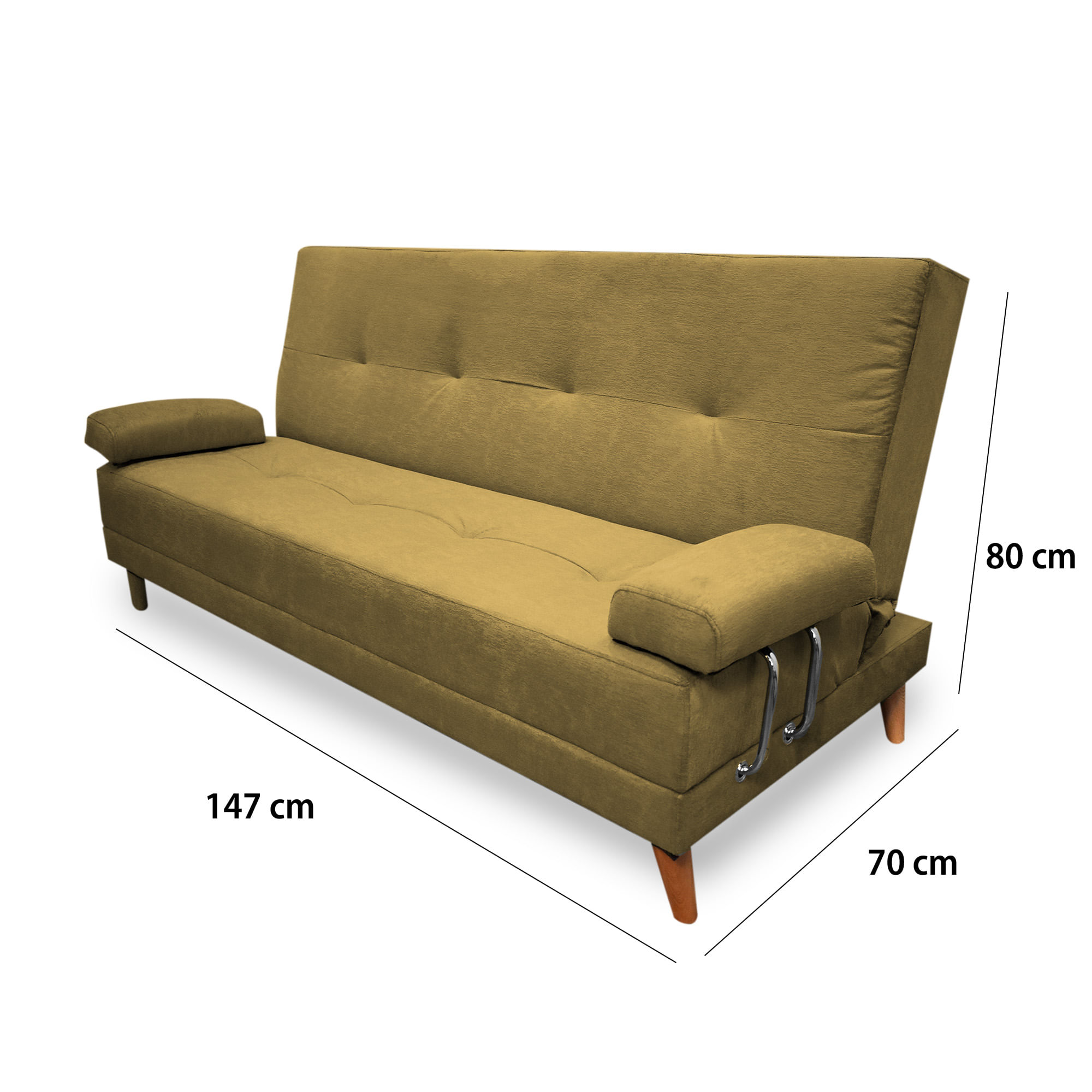 SOFA CAMA FERRATI CON BRAZOS LINO BEIGE - Agaval