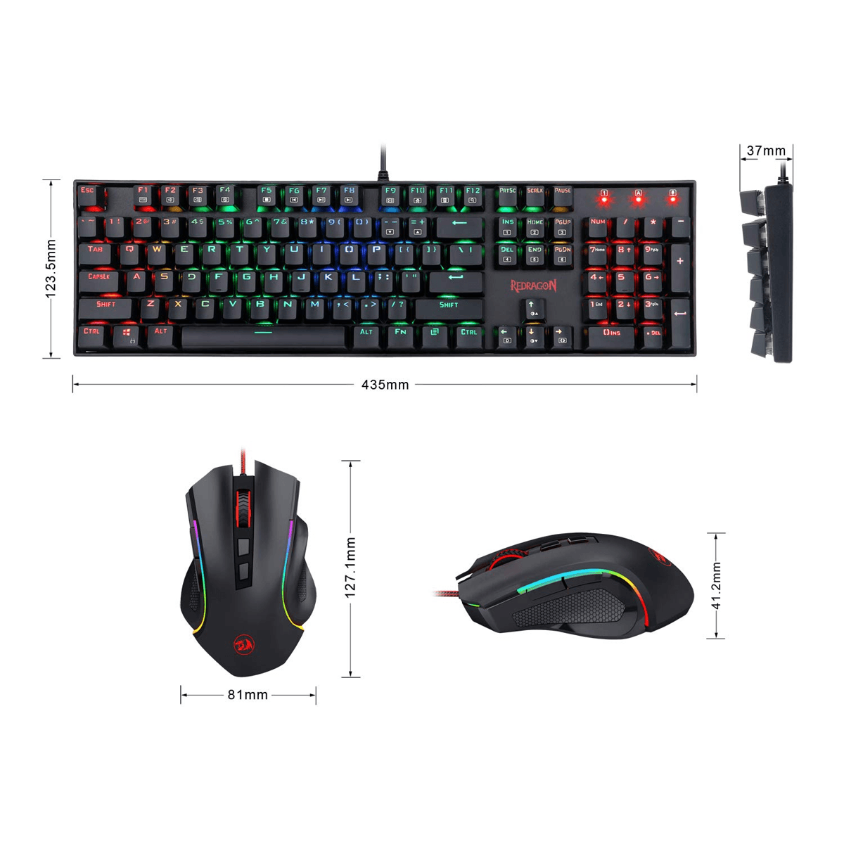 Combo Gamer Redragon K551 RGB Teclado Mecánico + Mouse M607 - Agaval