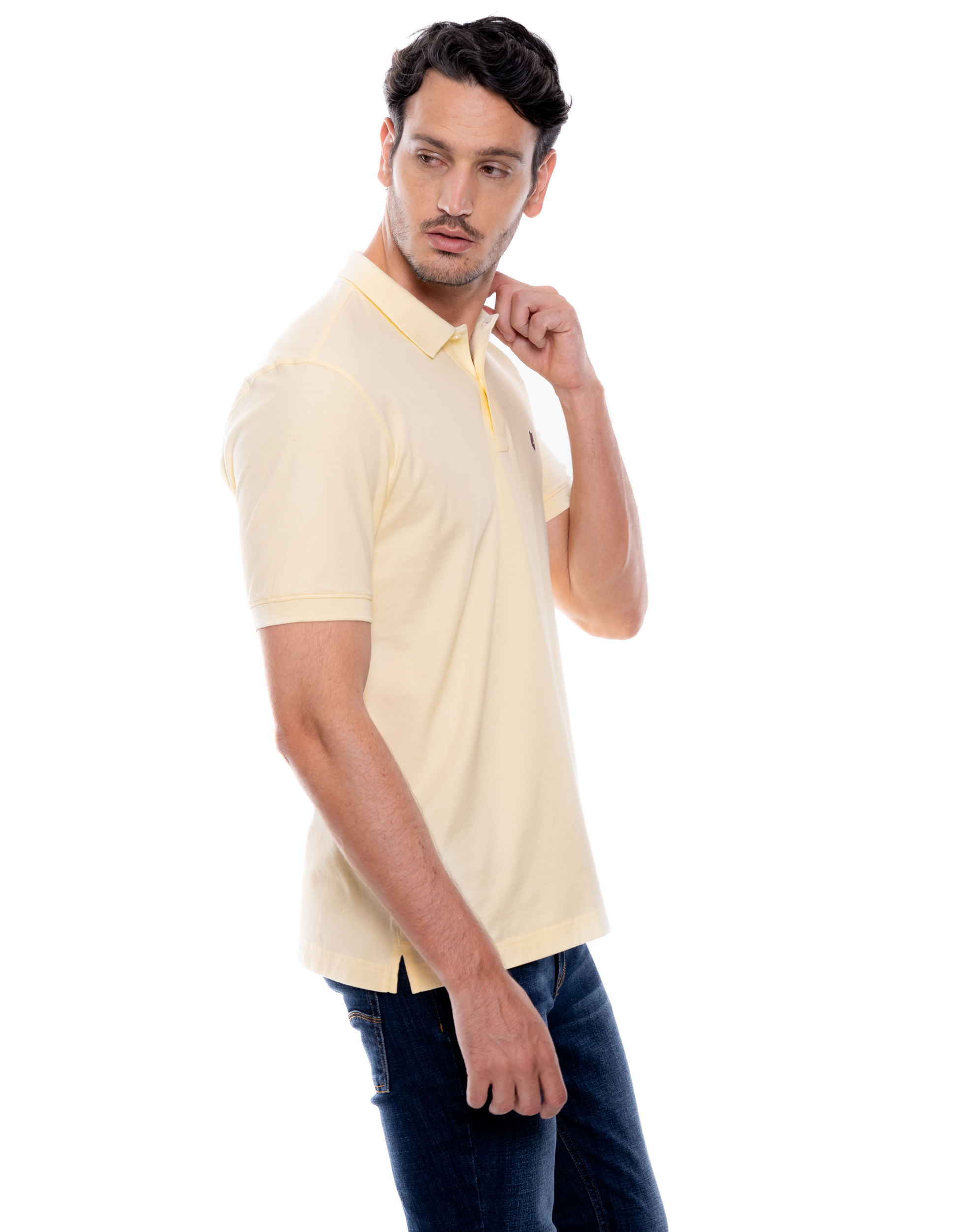 Polo Unicolor Logo Estampado - Agaval