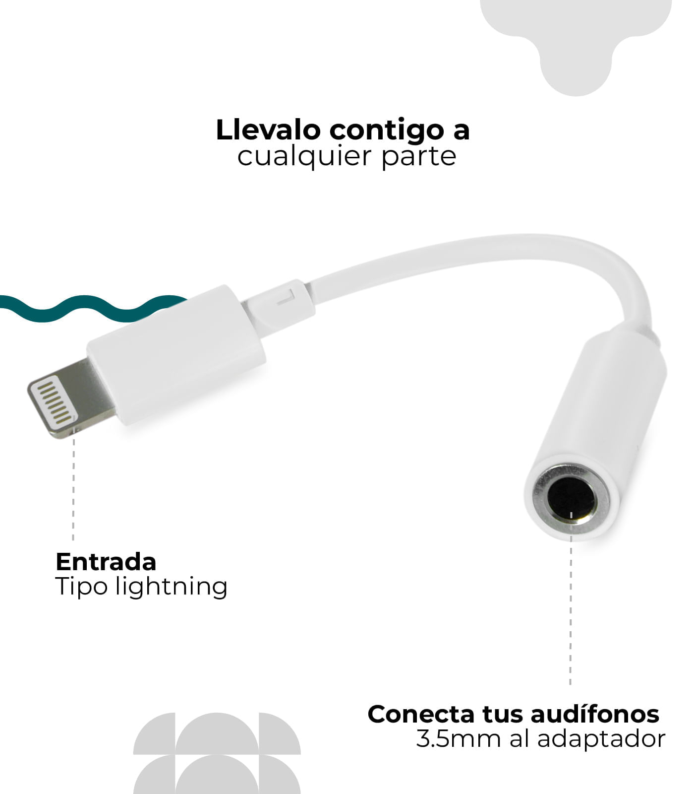 Adaptador Compatible Con Lightning A Jack 3.5mm - Agaval
