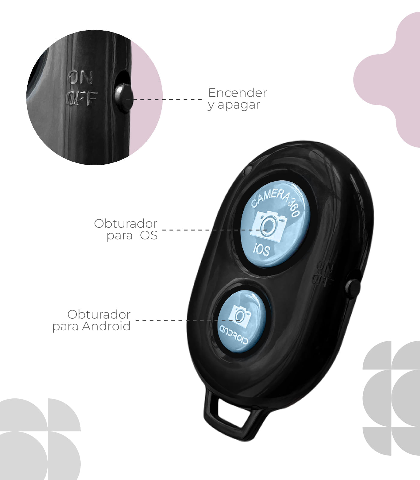 Control Bluetooth Para Camaras y Celulares - Agaval