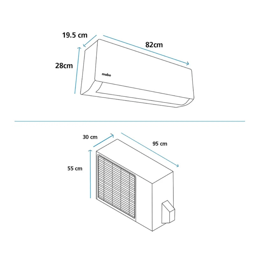 Aire Acondicionado MABE 12000 BTU Tipo Split Convencional 220V Blanco ...