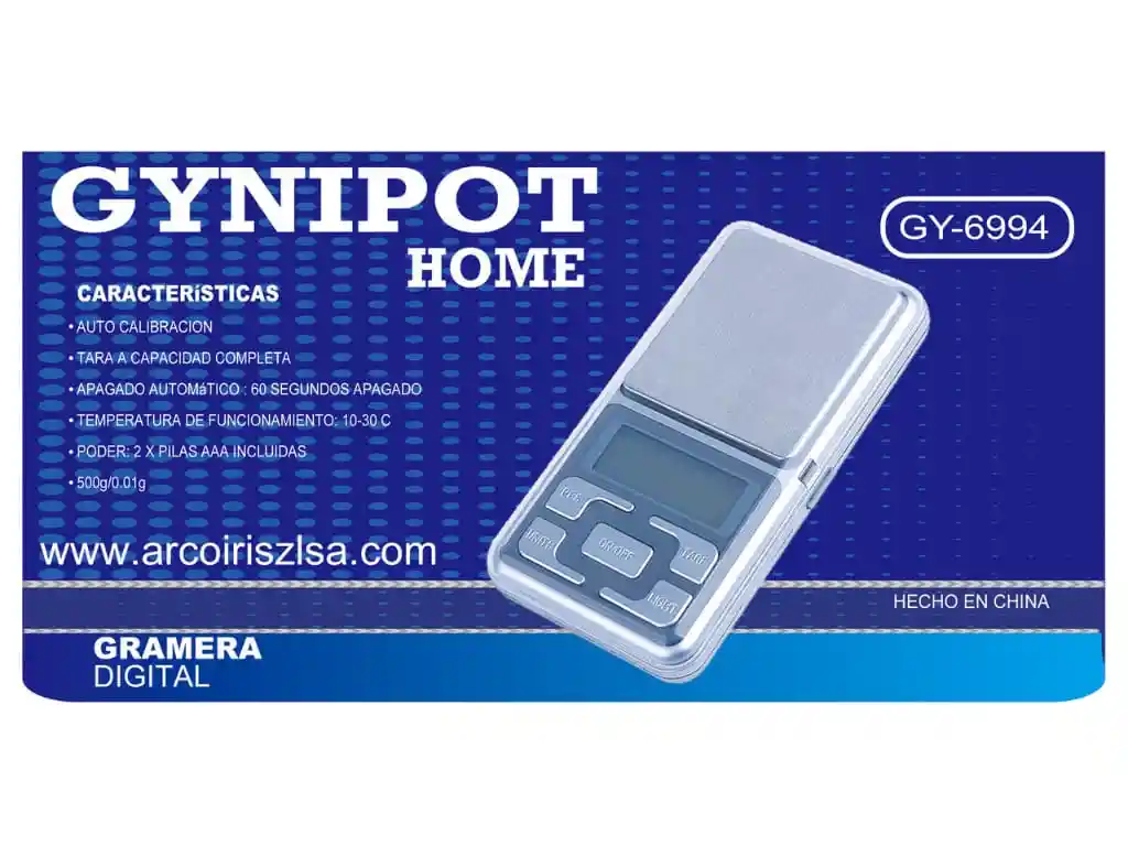 Gramera Digital 500g Gynipot GY-6994 Color Plateado - Agaval