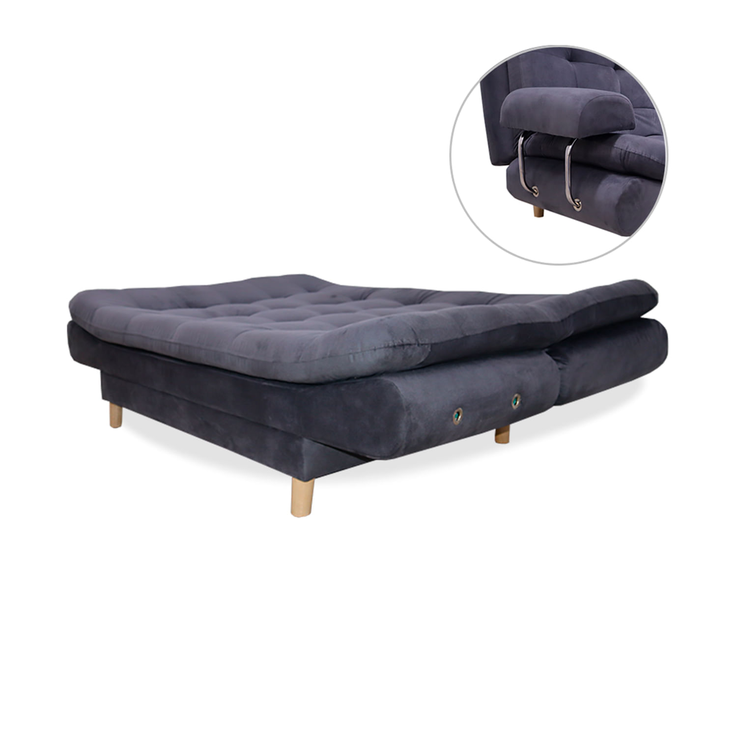 Sofa Cama Keller 3 Puestos Gris - Agaval