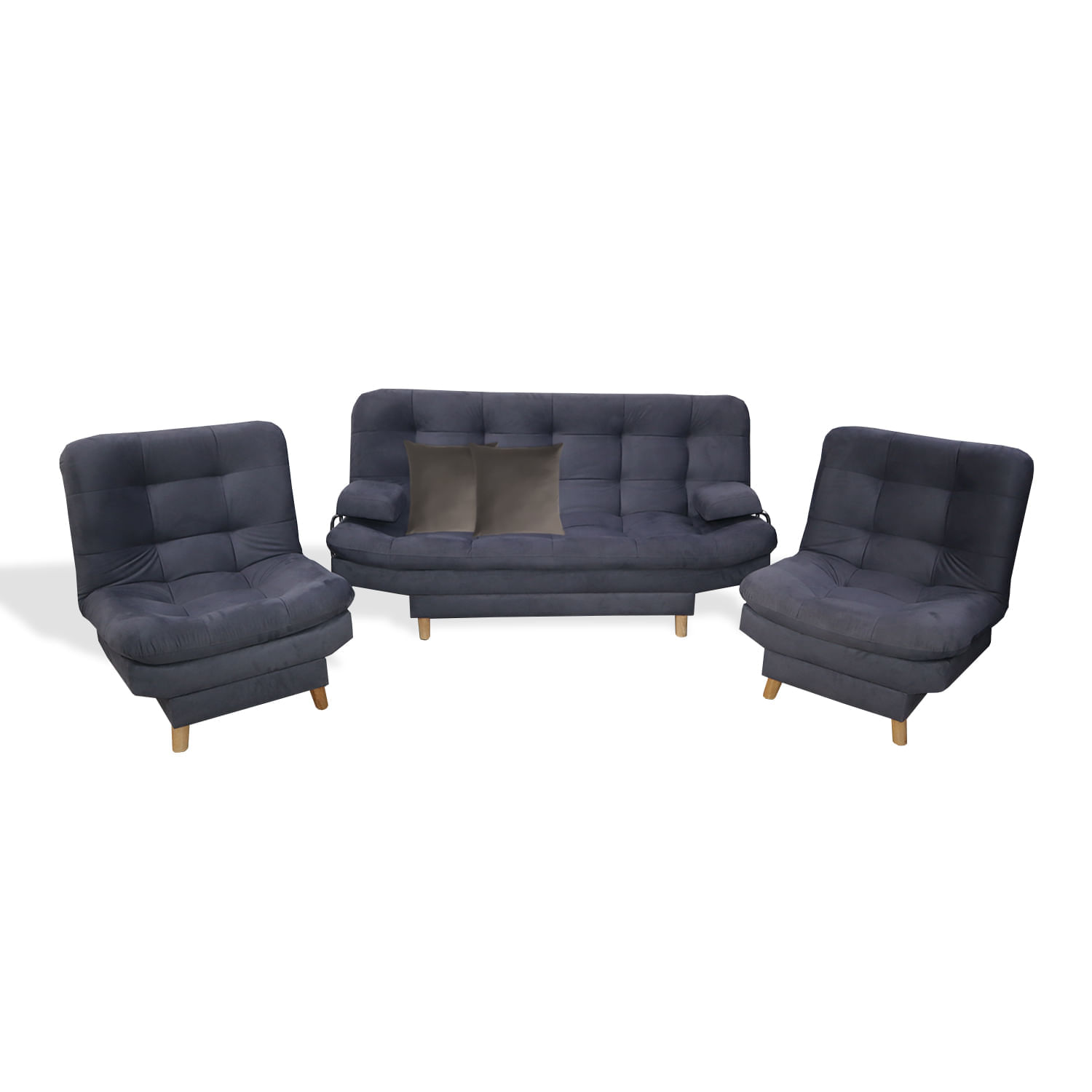 Sala Clic Clac Hauser Sofácama y 2 Sillas Gris - Agaval