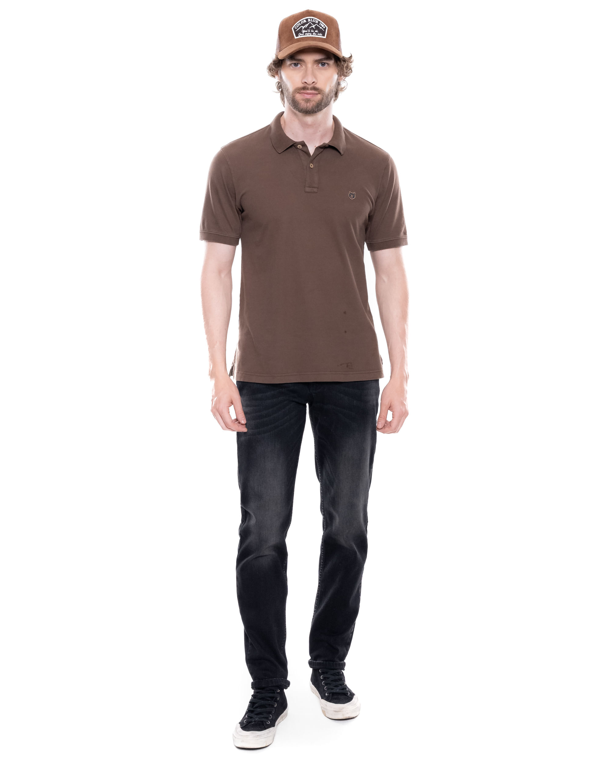 Polo Unicolor Con Logo Bordado - Agaval