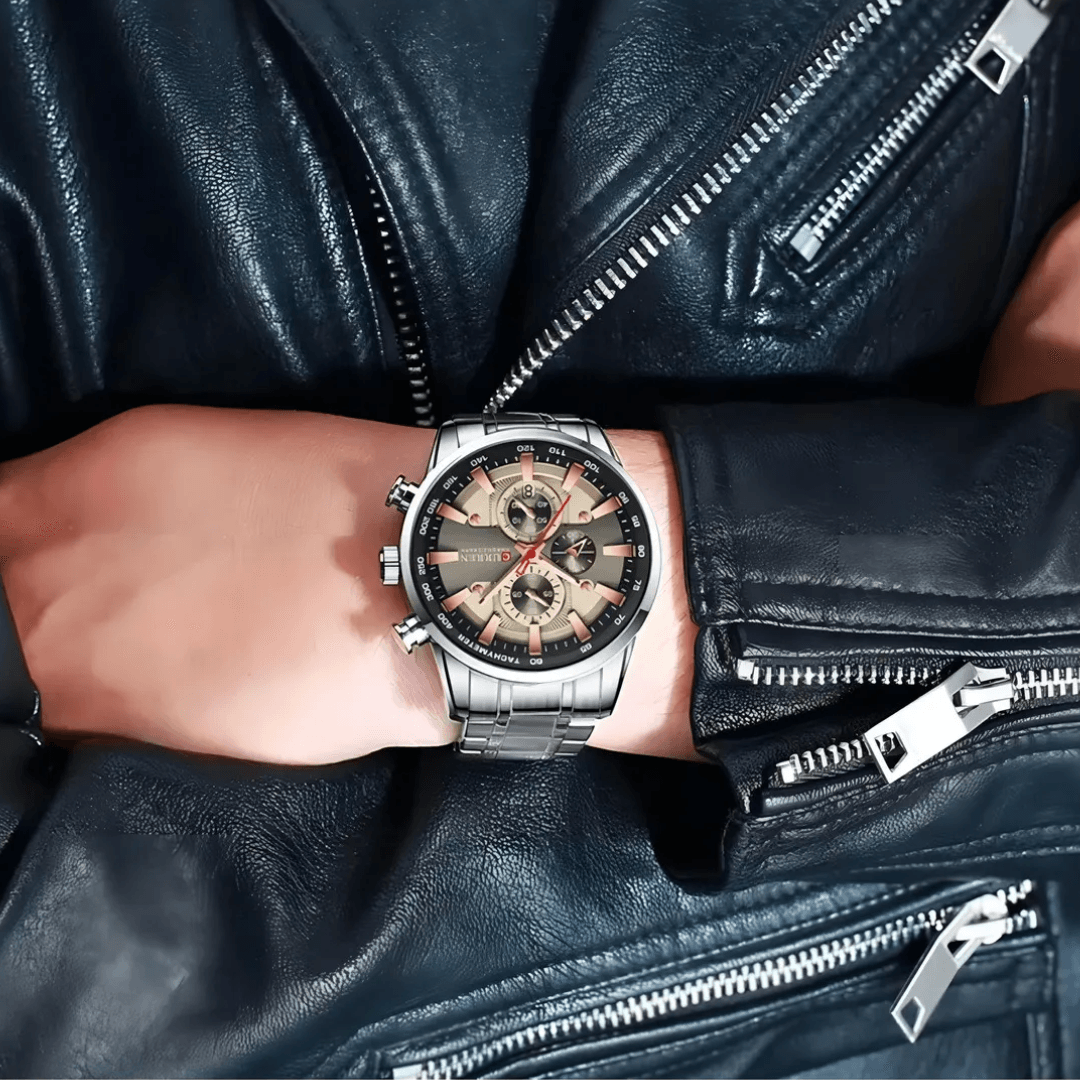 Reloj Curren 8351 Cronógrafo En Acero Para Hombre Plateado - Agaval