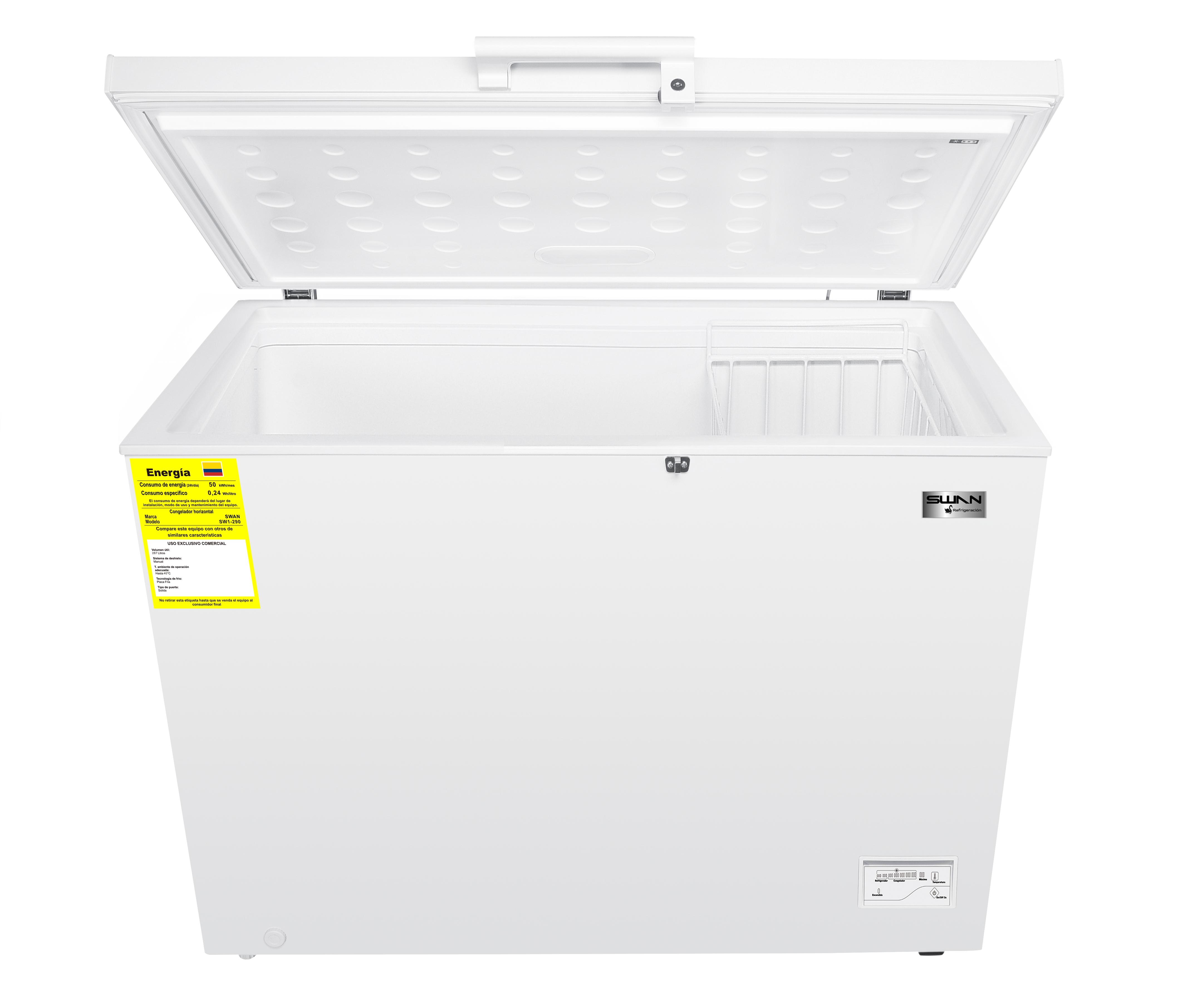 CONGELADOR SWAN CHS SW1-290 DUAL TAPA SÓLIDA - Agaval