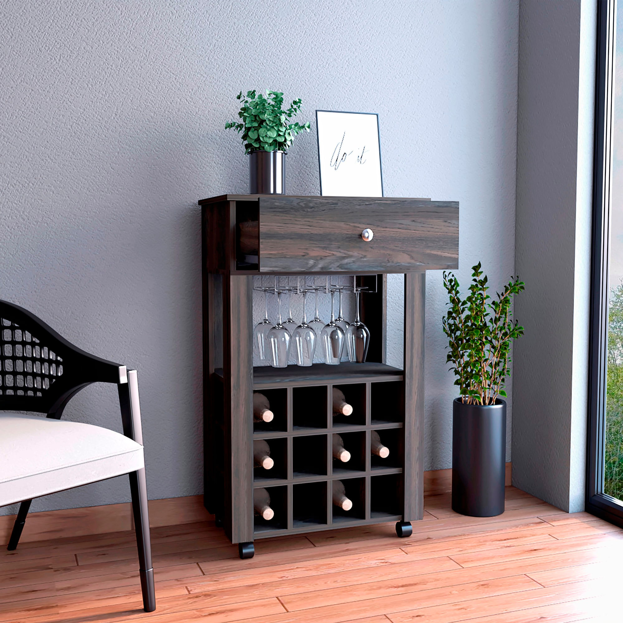 Mueble Bar Memphis RTA Carbon - Agaval